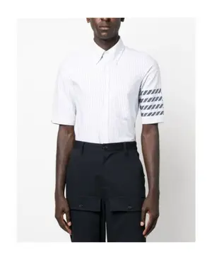 Thom Browne Striped Short-sleeved Shirt