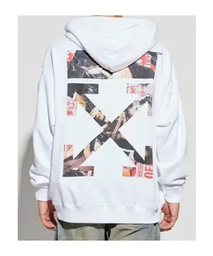 Off-White Graphic Detail Drawstring Hoodie