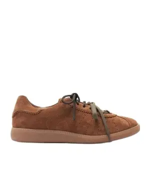 SCAROSSO Mariate Suede Lace-up Sneakers - Brown