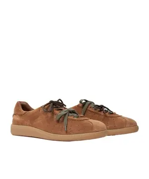 SCAROSSO Mariate Suede Lace-up Sneakers - Brown
