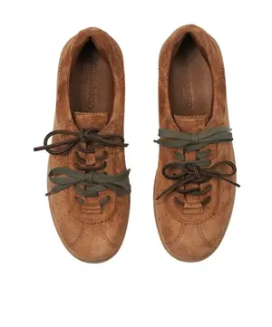 SCAROSSO Mariate Suede Lace-up Sneakers - Brown