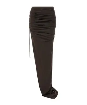 Rick Owens Front Slit Drawstring Maxi Skirt