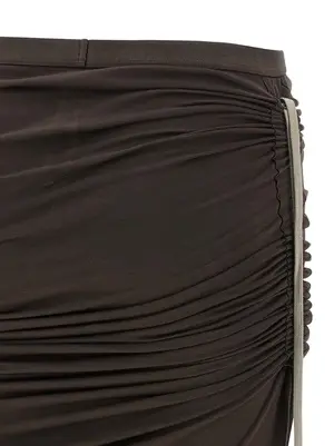 Rick Owens Front Slit Drawstring Maxi Skirt