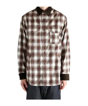 Junya Watanabe Checked Corduroy-panel Shirt - Black