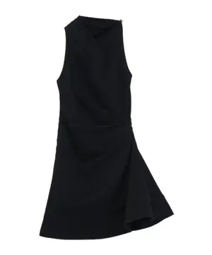 Alexander McQueen Asymmetrical Draped Mini Dress - Black