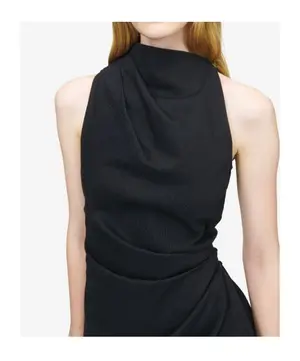 Alexander McQueen Asymmetrical Draped Mini Dress - Black