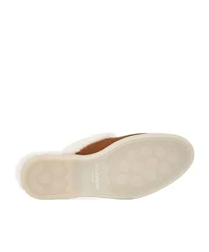SCAROSSO Lucrezia Shearling Slip-on Mules With Tassel Detail - Cinnamon