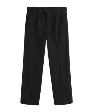 Our Legacy Pleated Tailored Trousers Slight Bootcut - Black Worsted Wool
