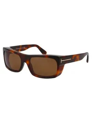 TOM FORD Tortoiseshell Square Frame Sunglasses - Brown