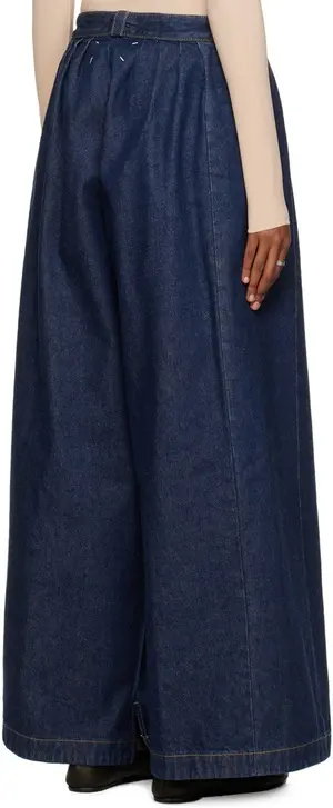 MAISON MARGIELA Wide-leg Pleated Jeans - Blue
