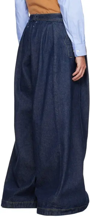 MAISON MARGIELA Wide-leg Pleated Jeans - Blue