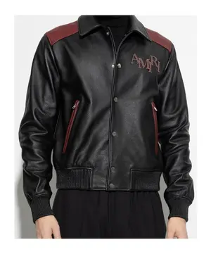 Amiri Logo-patch Leather Bomber Jacket
