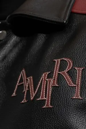 Amiri Logo-patch Leather Bomber Jacket