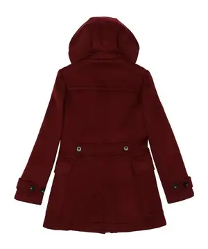 Burberry Hooded Overcoat With Horn Buckle Detailing