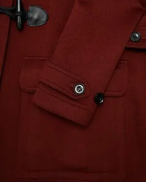 Burberry Hooded Overcoat With Horn Buckle Detailing