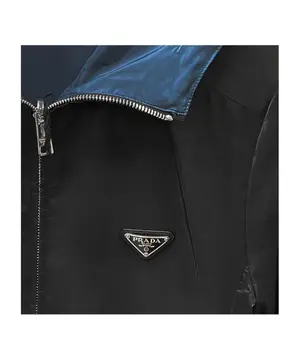 Prada Triangle Logo Hooded Zip-up Jacket