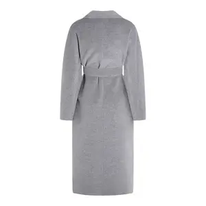 Max Mara Madame Double-breasted Belted Coat - Light Gray