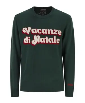 MC2 SAINT BARTH Vacanze Di Natale" Logo Jacquard Jumper - Green