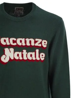 MC2 SAINT BARTH Vacanze Di Natale" Logo Jacquard Jumper - Green