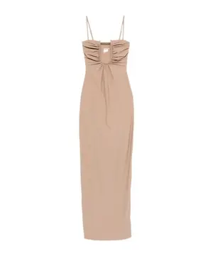 Christopher Esber Christopher Esber Ruched Midi Dress Nude