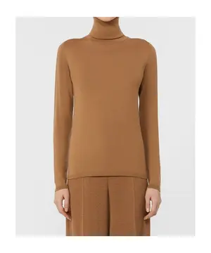 Max Mara Wool Knit Turtleneck Jumper - Camel