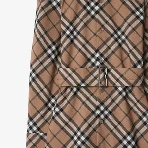 Burberry Checked Belted Shirt Dress