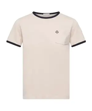 Moncler Logo Embroidered Crewneck T-shirt - Pink