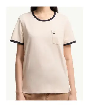 Moncler Logo Embroidered Crewneck T-shirt - Pink