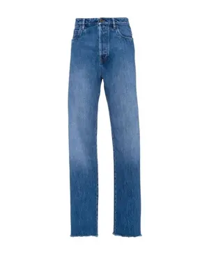 Miu Miu Straight Leg Jeans With Logo Detail
