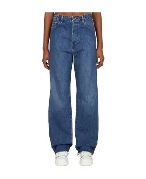 Miu Miu Straight Leg Jeans With Logo Detail