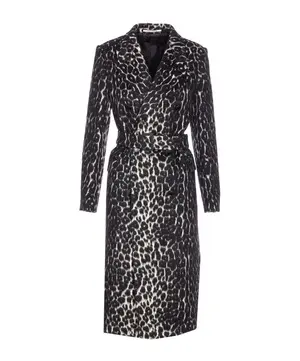 Tagliatore Double Breasted Leopard Print Coat