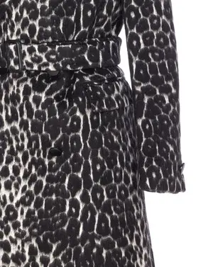 Tagliatore Double Breasted Leopard Print Coat