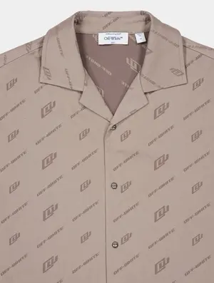 Off-White Jacquard Bowling Shirt - Nude