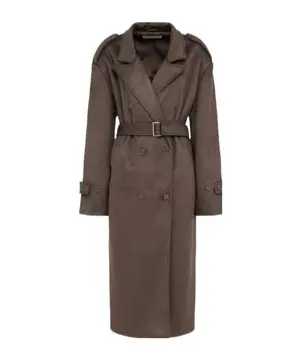 THE FRANKIE SHOP Pembroke Faux Suede Trench Coat