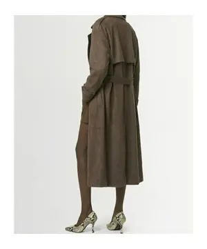 THE FRANKIE SHOP Pembroke Faux Suede Trench Coat