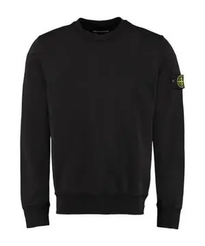 Stone Island Logo Patch Crewneck Sweatshirt - Black