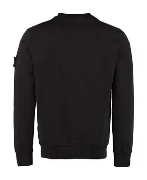 Stone Island Logo Patch Crewneck Sweatshirt - Black