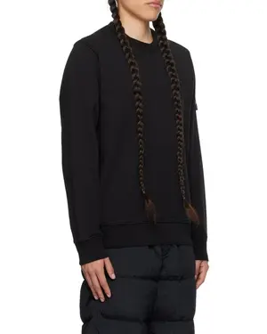 Stone Island Logo Patch Crewneck Sweatshirt - Black