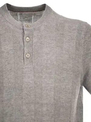 Brunello Cucinelli Henley Collared Knit Polo Shirt