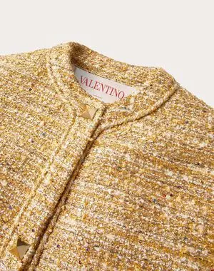 Valentino Garavani Tweed Sequined Jacket With Rivet Buttons