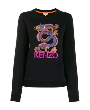 Kenzo Embroidered Dragon Logo Sweater