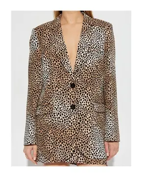 Michael Kors Animal Print Single Breasted Blazer - Nude