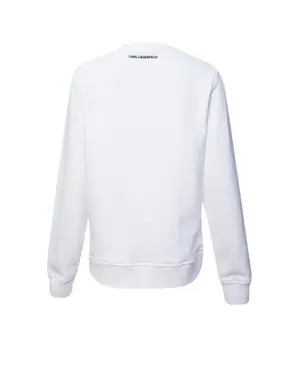 Karl Lagerfeld Long-sleeved Crewneck Sweater With Graphic Print - White