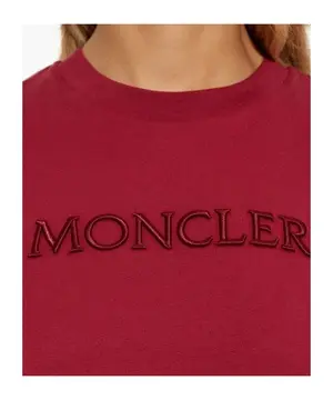 Moncler Embroidered Tonal Logo T-shirt - Wine Red