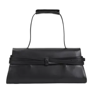 Moschino Medium Tie Detailed Shoulder Bag - Black