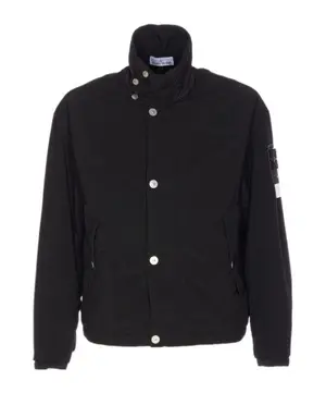 Stone Island Logo Patch Elasticated Hem Jacket - Black