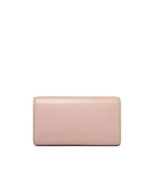 CHRISTIAN LOUBOUTIN Studded Leather Wallet With Chain Strap - Nude