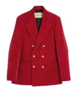 Valentino Garavani Double-breasted Cotton And Linen Velvet Jacket