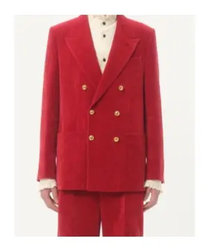 Valentino Garavani Double-breasted Cotton And Linen Velvet Jacket