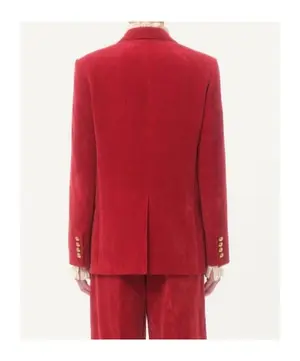 Valentino Garavani Double-breasted Cotton And Linen Velvet Jacket